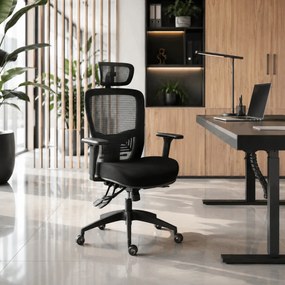 Ergonomická kancelářská židle MERTON - černá síťovina