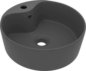 Luxusní umyvadlo přepad matné tmavě šedé 36 x 13 cm keramické 147038