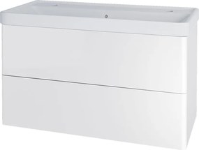 Mereo Mereo, Siena, koupelnová skříňka s keramickym umyvadlem 101 cm, bílá, antracit, černá, CN4122