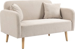 HOMCOM Dvoumístná Pohovka, Sedačka s 2 Polštáři, Polstrovaný Loveseat, Čalouněná Pohovka s Sametovým Povrchem, S Rukojeťmi, Loveseat do Obývacího Poko