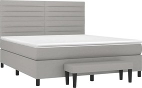 Box spring postel s matrací světle šedá 160 x 200 cm textil 3136685