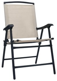 vidaXL Skládací zahradní židle 2 ks textilen krémové