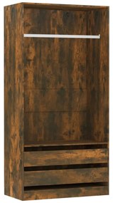 Šatní skříň kouřový dub 100 x 50 x 200 cm kompozitní dřevo - Default Title