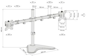 CONNECT IT CMF-3204-BK - Univerzální držák na 2 monitory 13-32” černá