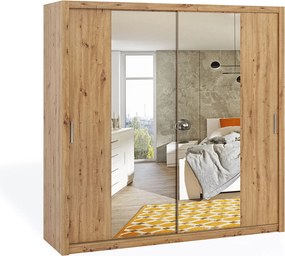 GiB Meble Šatní skříň Bono SZ220 se zrcadlem Barva: Dub Artisan
