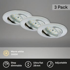 Briloner 7296-039 - SADA 3x LED Koupel podhledové svítidlo 1xLED/6,5W/230V IP23