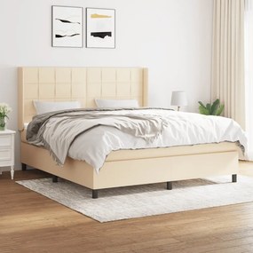 Box spring postel s matrací krémová 160x200 cm textil 3131446