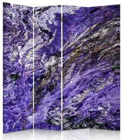 Ozdobný paraván Abstraktní fialová - 145x170 cm, čtyřdílný, obustranný paraván 360°