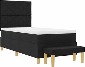 Postel s boxspringem s polštářem Černá 200 x 100 cm textil 3344354