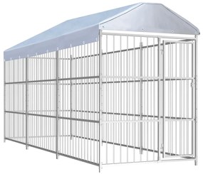 vidaXL Venkovní psí kotec se střechou 450 x 150 x 200 cm