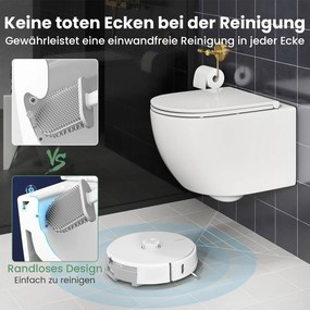 Costway Závěsné WC Keramické závěsné WC bílé s WC sedátkem dual splachovací