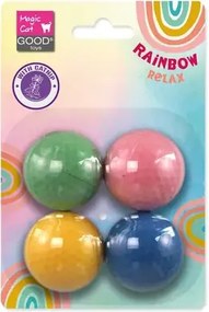 MAGIC CAT Hračka Rainbow Relax míček pěnový mix barev / O 4 cm / 4 ks