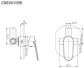 Mereo Viana podomítková baterie s bidetovou sprchou Mbox oválný kryt mosaz chrom CBE60105BS