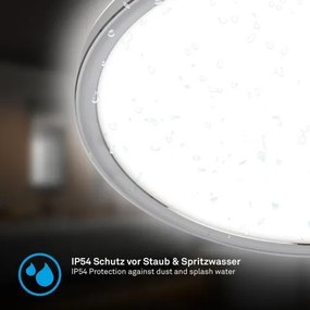 LED svítidlo BRILONER Pulap průměr 42cm 22W IP54 neutrální bílá chrom 3873018