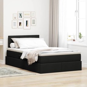 Postel s úložným prostorem a matrací Černá 120 x 200 cm Samet 3370502