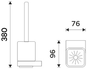 Nimco Toaletní WC kartáč s hranatou rukojetí NKC 30094KN-HR-90