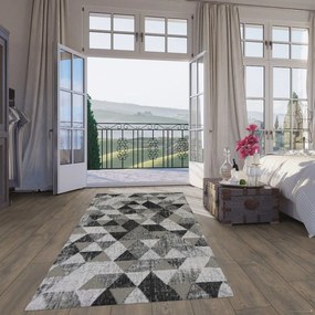 Berfin Dywany, Kusový koberec Lagos 1700 Grey (Dark Silver), 140x190, šedá, obývací pokoj