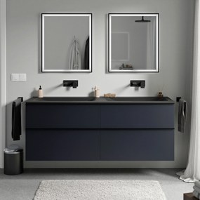 Koupelnová skříňka LAVOA 160 cm s umyvadlem z minerálního odlitku CREAM - možnost volby barvy