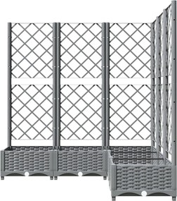 Zahradní truhlík s treláží světle šedý 120 x 120 x 121,5 cm PP 153277