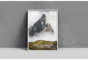 Pixada Hardest Climb- motivační obraz Velikost: A3 - 29,7x42 cm, Volba rámu: s bílým rámem