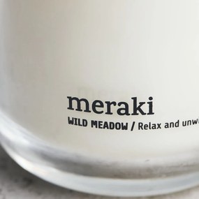 meraki Vonná svíčka ve skle Wild Meadows 360 g, bílá barva, čirá barva, sklo, vosk