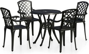 5dílný bistro set litý hliník černý 3070608
