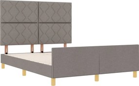 Rám postele s čelo Taupe 140 x 190 cm textil 3344806