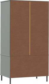 vidaXL Šatní skříň s kovovými nohami 90x55x172,5 cm masiv OSLO [350989] Barva: Šedá