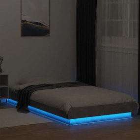 Rám postele s LED osvětlením betonově šedý 100x200 cm kompozit 3281115