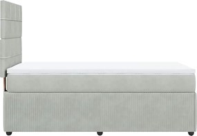 Box spring postel s matrací světle šedá 100x200 cm samet 3294562