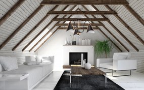 Toolight - Skandidávská závěsná lampa 3-ramenná 3xE27 60W APP442-CP, černá, OSW-08980