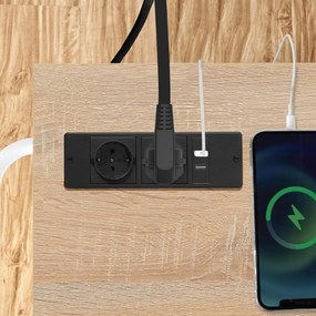 Pojízdný kuchyňský vozík s prodlužovacím kabelem Vasagle Asha 73 cm bílý