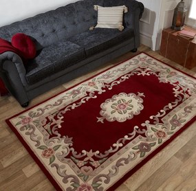 Flair Rugs, Ručně všívaný kusový koberec Lotus premium Red, 120x180, červená, chodba / předsíň