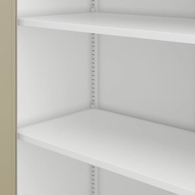 Kovová skříň s úložným prostorem bílá / dub sonoma: Eco Design TOMASZ, 900 x 1850 x 450 mm