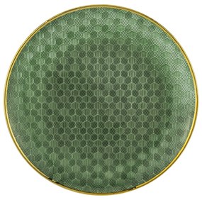 Dekorativní skleněný talíř se zlatým okrajem 158468