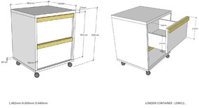 Tmavě šedá dětská skříňka 48x60 cm London – Vipack