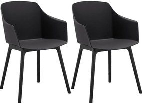 Danish style Jídelní židle Bora (SET 2 ks), plast, černá