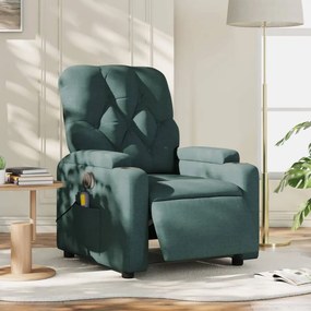 Elektrické masážní polohovací křeslo tmavě zelené textil 3204704
