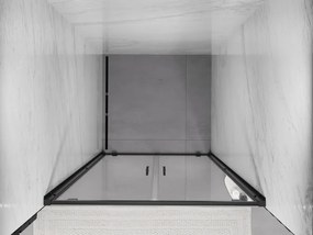 Mexen Exo, dvojité křídlové sprchové dveře 80x200 cm, 6mm čiré sklo, černý profil, 8182-080-000-70-00