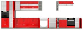 Nábytek Elegance Kuchyňská linka RISSO 120/180 cm = Dolní skříňky: 80cm dřezová, 40cm zásuvková, Horní skříňky: 80cm plná, 40cm, 60cm digestořová