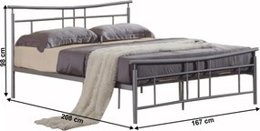Postel s roštem, stříbrný kov, 160x200, DORADO NEW Kondela 0000352189