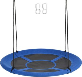 Outsunny Ø110cm venkovní hnízdo, do 150 kg, nastavitelná dětská houpačka, ocel, modrá | Aosom.de
