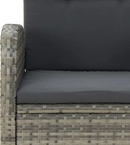 3dílný zahradní jídelní set s poduškami šedý polyratan 3157582