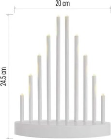 EMOS LED svícen bílý 24,5cm s časovačem DCAW01