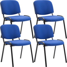 Sada 4 konferenčních židlí Ken látka – modrá