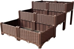 Vyvýšený záhon, hnědý, plast, UTLAN TYP 3