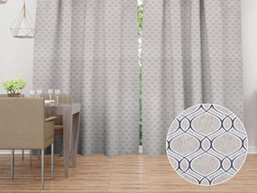 Biante Dekorační závěs Leona LN-124 Geometrický vzor na režném 130x140 cm