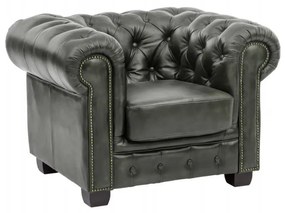Křeslo z pravé kůže Chesterfield III
