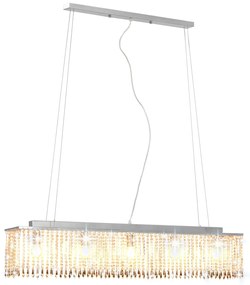 50860 vidaXL Stropní lampa s křišťálovými korálky stříbrná 104 cm E14