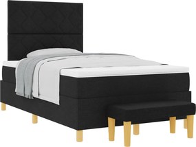 Postel s boxspringem s polštářem Černá 200 x 120 cm textil 3344368